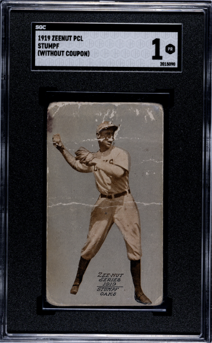 1919 ZEE-NUT BILL STUMPF NNO POOR ZEENUT SET BREAK SGC 1 BASEBALL OAKL ...