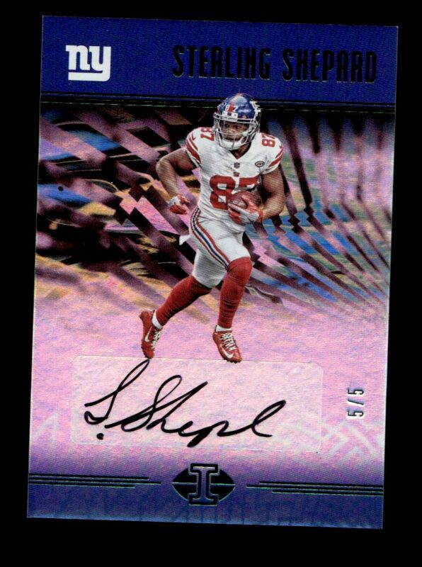2018 PANINI ILLUSIONS STERLING SHEPARD 37 MINT VETERAN SIGNS GREEN 5/5 ...