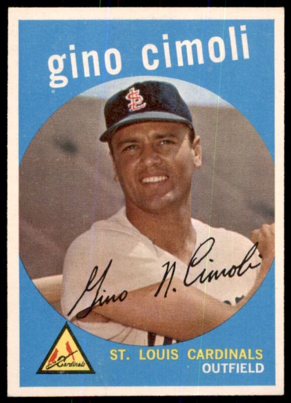 1959 TOPPS GINO CIMOLI 418 EXMT BASEBALL ST. LOUIS CARDINALS – Vintage ...