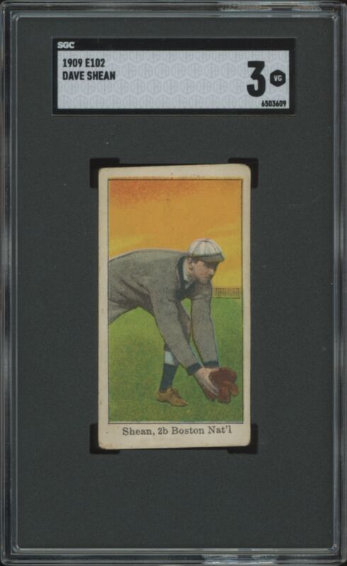 1908 E102 DAVE SHEAN NNO VG SET OF 20 SGC 3 BASEBALL BOSTON DOVES ...