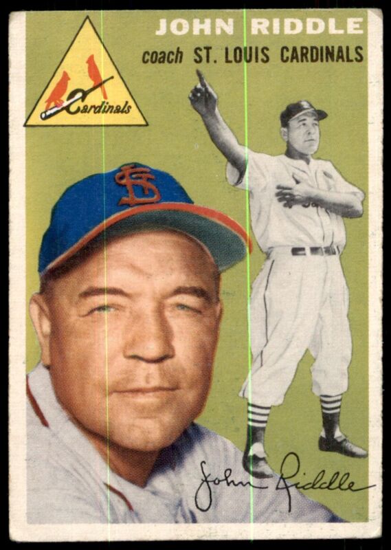 1954 TOPPS JOHNNY RIDDLE 147 VG-EX CO BASEBALL ST. LOUIS CARDINALS ...