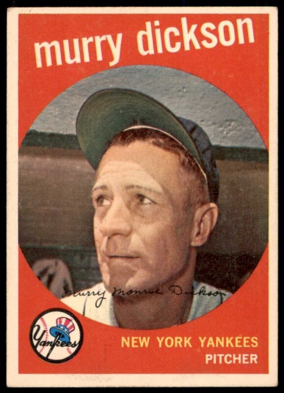 1959 TOPPS MURRY DICKSON 23 VG-EX BASEBALL NEW YORK YANKEES – Vintage ...