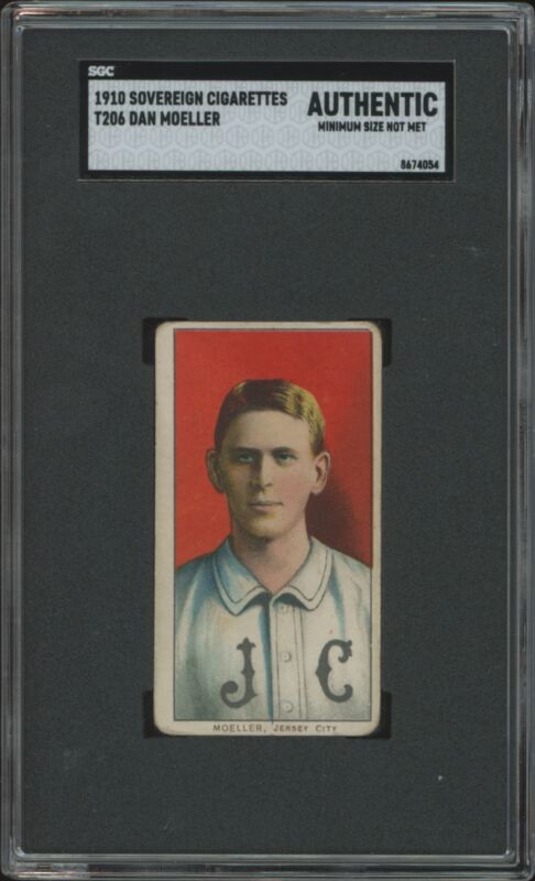 1909 T206 DAN MOELLER VG SOVEREIGN BACK SGC A BASEBALL JERSEY CITY SKE ...